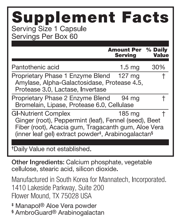 Mannatech GI-Zyme® Digestive Enzymes – es-mannaproducts